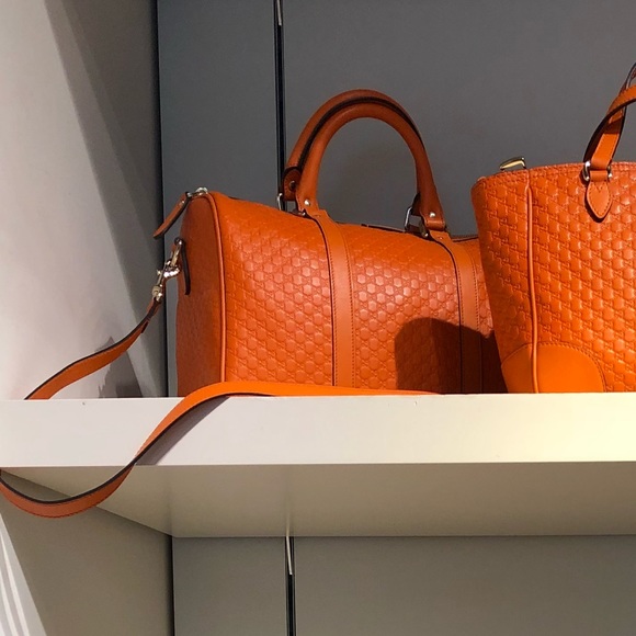 Gucci | Bags | Orange Gucci Boston Bag Rare | Poshmark